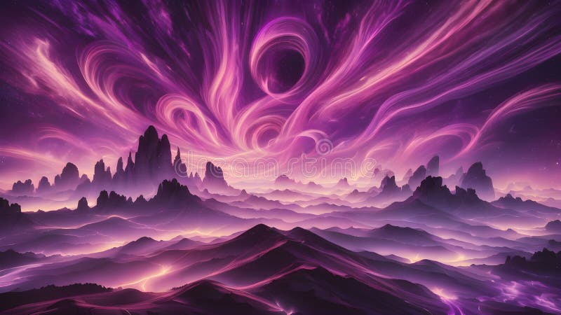 Ethereal Waves Abstract Purple Aurora with Dynamic Background Stock ...