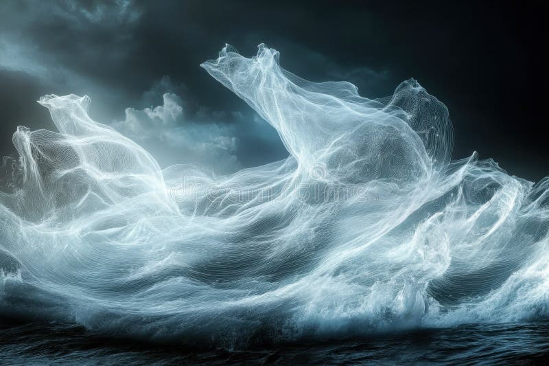 Ethereal Waves Create a Mesmerizing Pattern Under a Moody Sky at ...