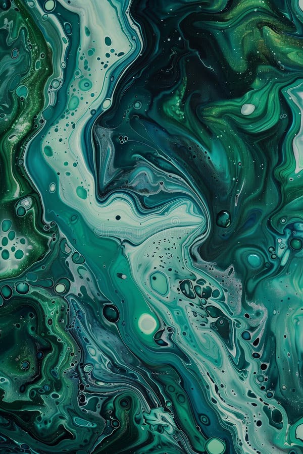 Ethereal Waves of Emerald stock image. Image of abstract - 352482739