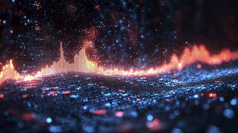 Ethereal Waves of Light in Digital Space Stock Illustration ...