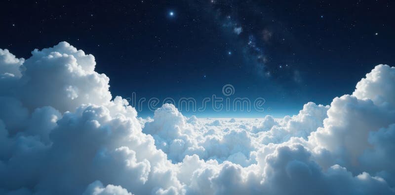 Ethereal White Clouds Drift Across a Deep Black Void , Magical ...