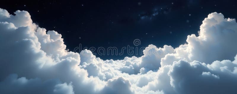 Ethereal White Clouds Drift Against a Deep Black Void , Background ...