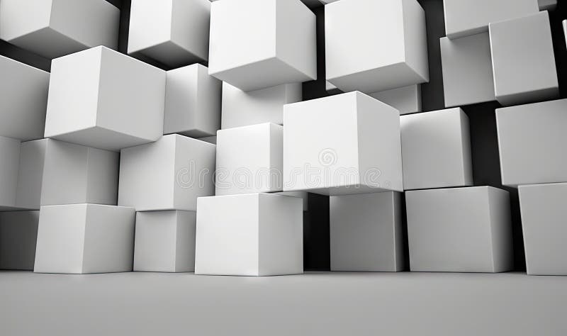 Ethereal White Cube Boxes on Block Background for Web Banners. Stock ...