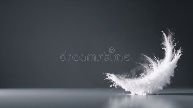 Ethereal White Feather Particles Landing on Reflective Surface Creating ...