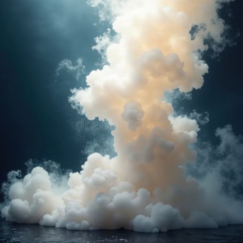 Ethereal White Smoke Billows, Dramatic Spotlight , Performance, Art ...