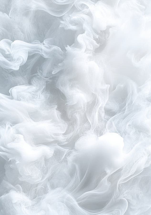 Ethereal White Smoke Cloud on Light Background with Soft Swirling ...