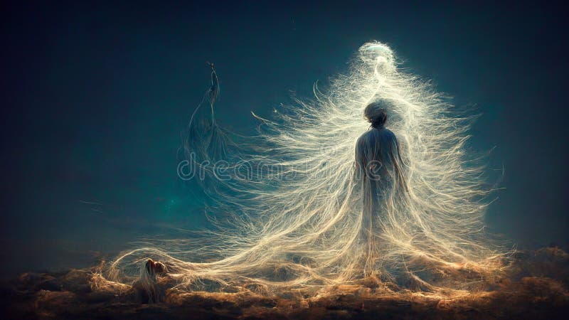 Ethereal, Wispy, but Highly Detailed Enlightened Entity Transmitting ...