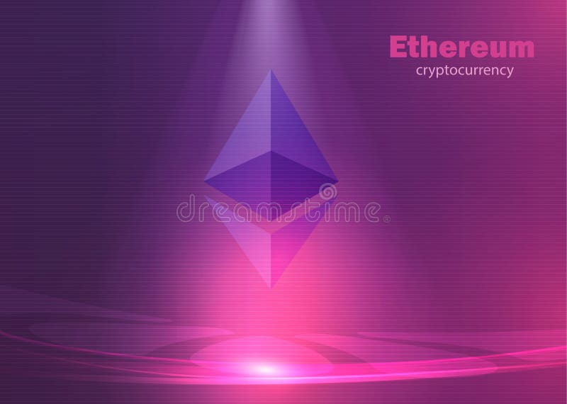 Ethereum Background Cryptocurrency, Modern Glowing Bright Lights Violet ...