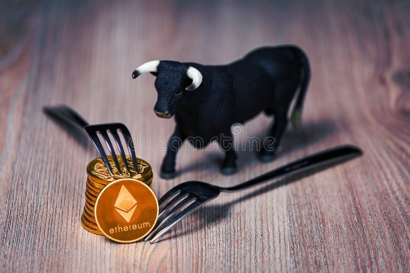 Ethereum Coins with Bull Figure Editorial Image - Image of ebusiness ...