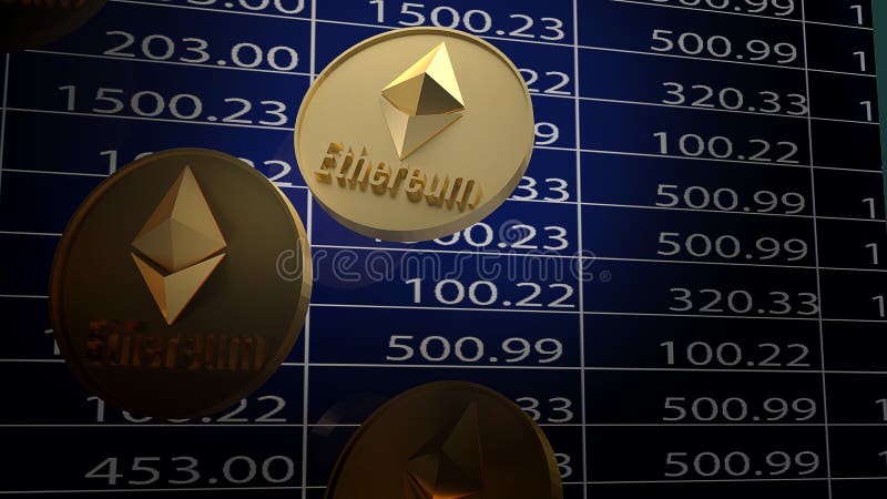 Ethereum Coins Chart for Cryptocurrency Content 3d Rendering Stock ...