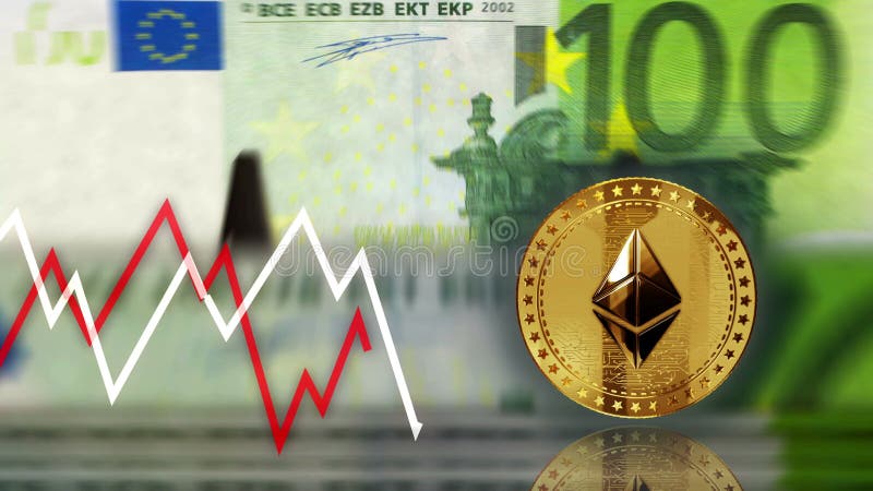 Ethereum ETH Cryptocurrency Golden Rotating Coin on Chart Stock Footage ...
