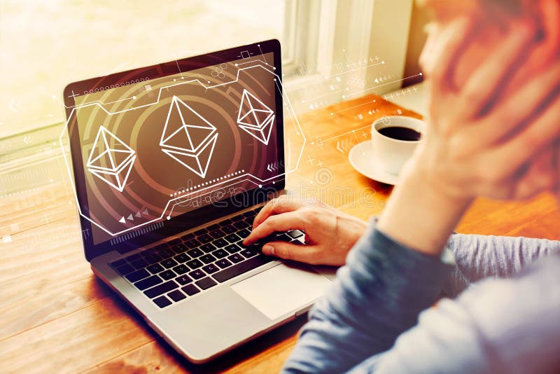 Ethereum with Man Using a Laptop Editorial Photo - Image of icon, home ...