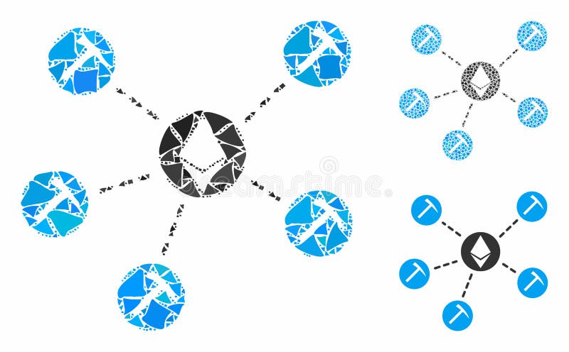 Ethereum Mining Pool Composition Icon of Rough Pieces Stock Vector ...