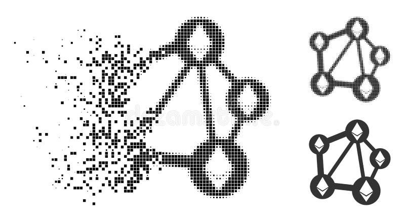 Disintegrating Pixelated Halftone Ethereum Network Icon Stock Vector ...