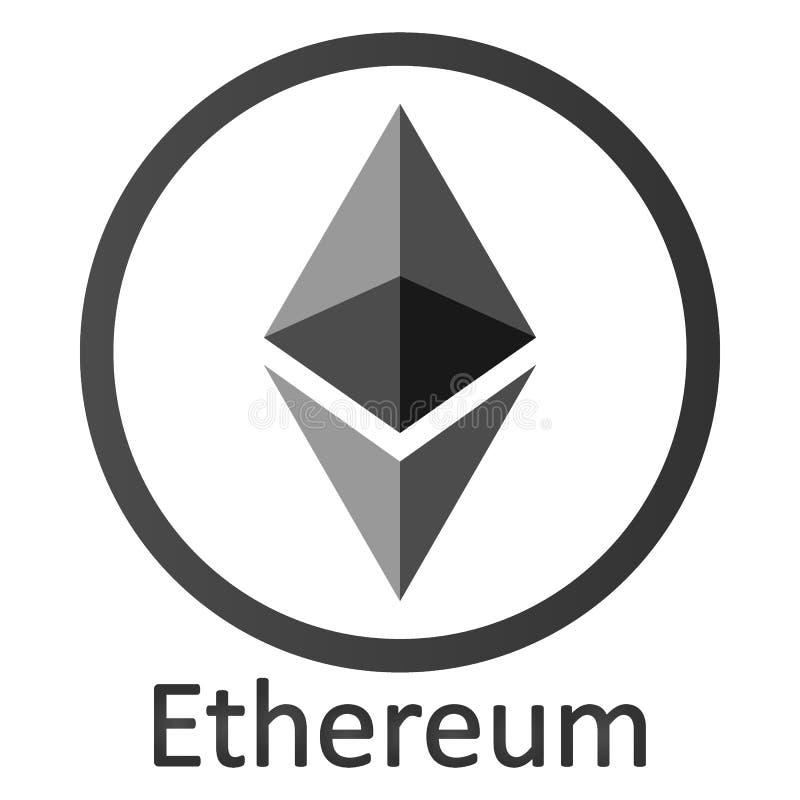 Ethereum sign on white. stock illustration. Illustration of network ...