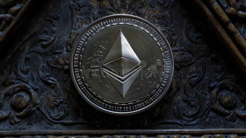 Ethereum Silver Coin Against Cryptocurrency Trading Chart Display Stock ...