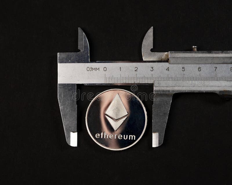 Ethereum Silver Coin on Black Background with Risk Measuring Tool ...