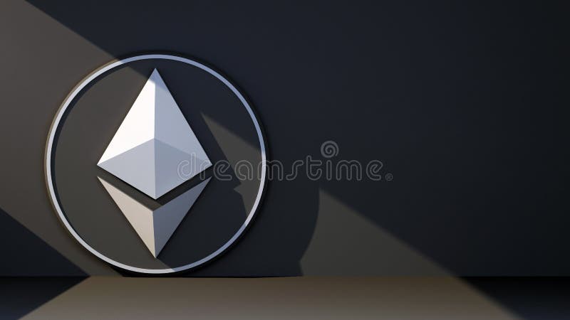Ethereum Symbol on Black Background Editorial Photography ...