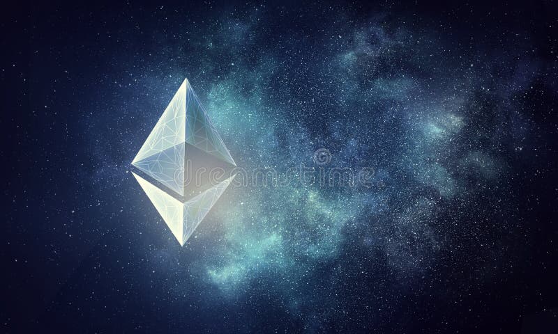 Ethereum symbol in the sky editorial image. Illustration of coded ...