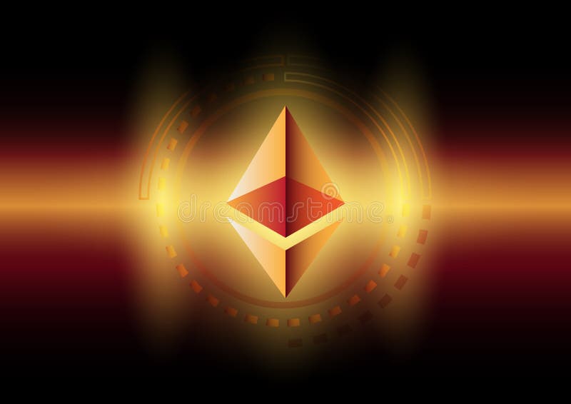 Ethereum Symbols on Abstract Blue Background. Competing ...