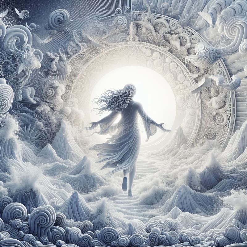 Etheric Elegance: a Dance with the Cosmos Stock Illustration ...