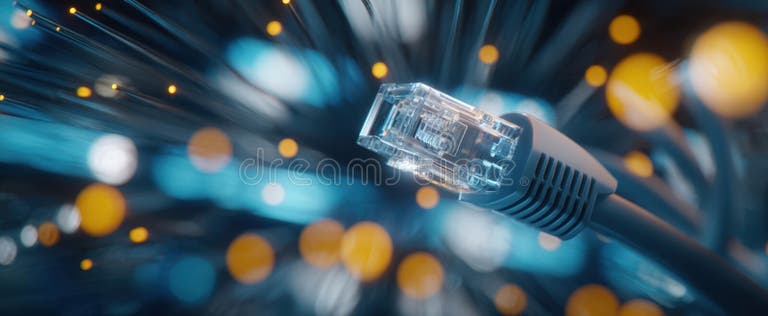 The Ethernet Cable Connecting To a Vibrant Digital Network Background ...
