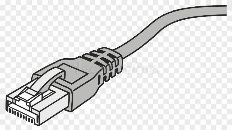 Ethernet Cable Connector, Network Tech Connection Vector Design ...