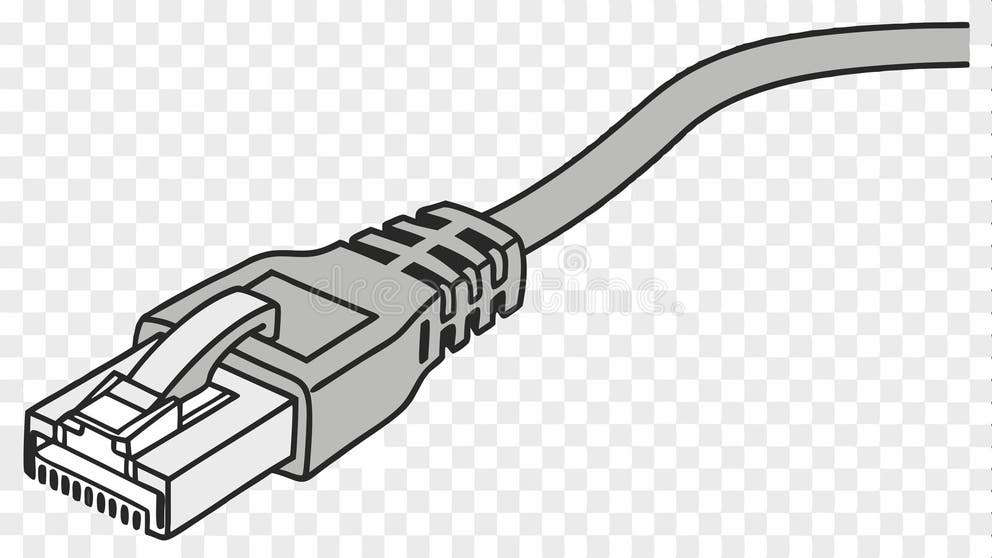 Ethernet Cable Connector, Network Tech Connection Vector Design ...