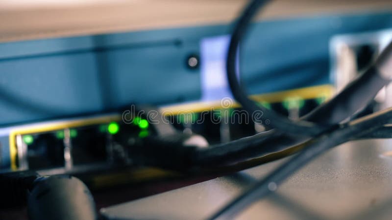 Ethernet Cable in Flashing Network Switch Port Stock Video - Video of ...