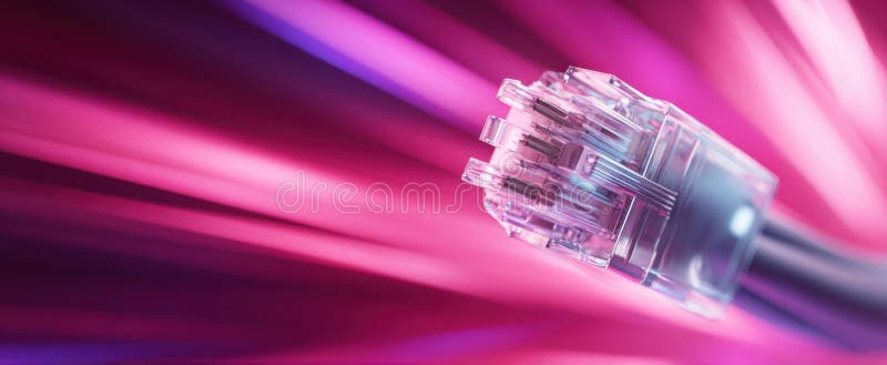 The Ethernet Cable Glowing with Vibrant Speed in a Digital Connection ...