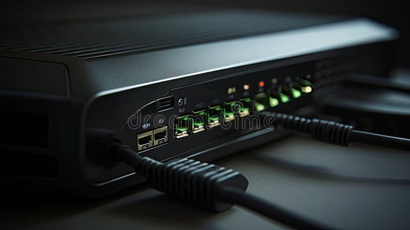 Ethernet cable modem stock illustration. Illustration of fiber - 317294566