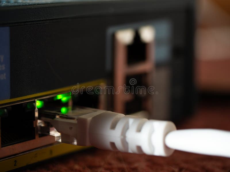 Ethernet Cable in Network Switch Port Stock Image - Image of connect ...