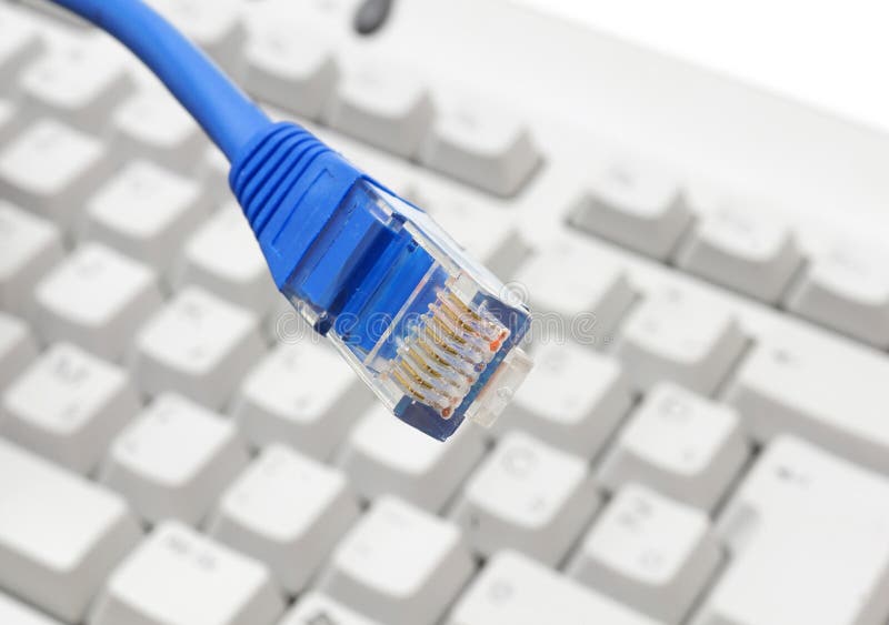 Ethernet Cable Over Keyboard Stock Photo - Image of file, ethernet ...