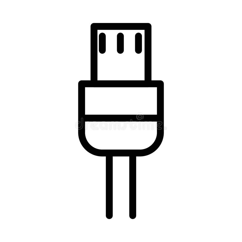 Ethernet Cable Plug Icon Design in Filled and Outlined Style Stock ...