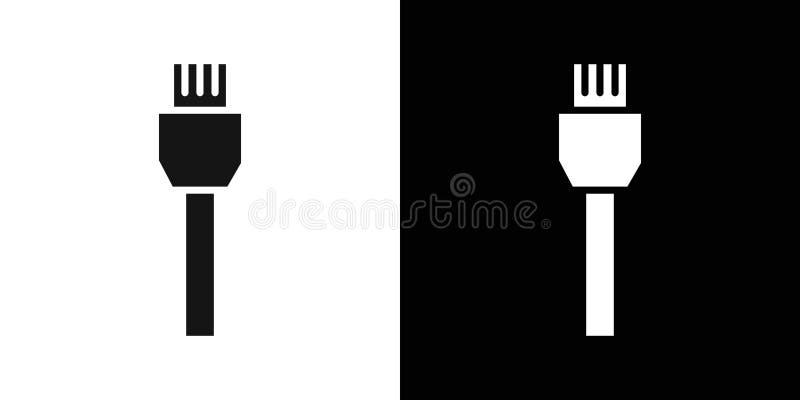 Ethernet Cable Plug Icon Flat Fill Set Collection Stock Illustration ...