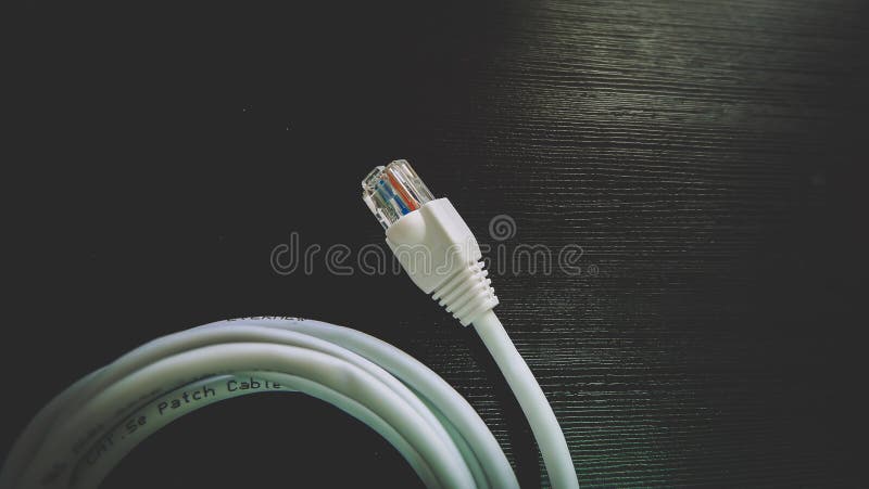 Ethernet Cable - RJ45 Head Connectors Stock Image - Image of connect ...