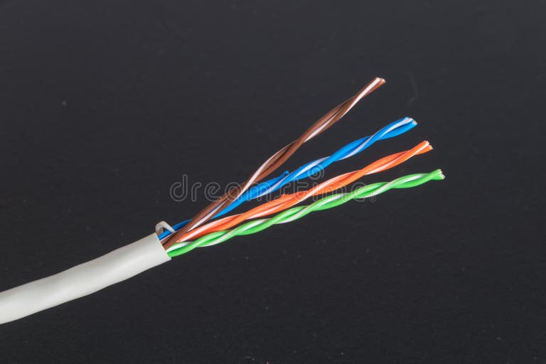 Ethernet Cable Showing Twisted Pairs Stock Image - Image of closeup ...