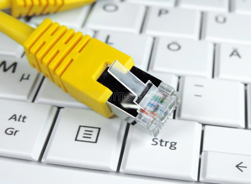 Ethernet Cable and White Laptop Stock Photo - Image of colored, laptop ...