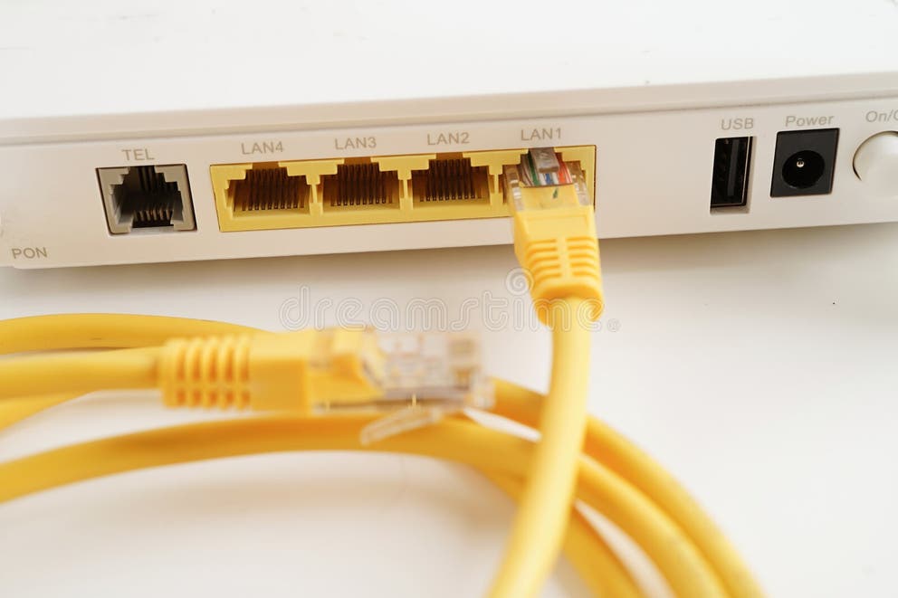 Ethernet Cable with Wireless Router Connect To Internet Service ...