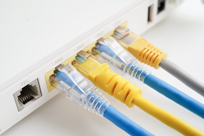 Ethernet Cable with Wireless Router Connect To Internet Service ...