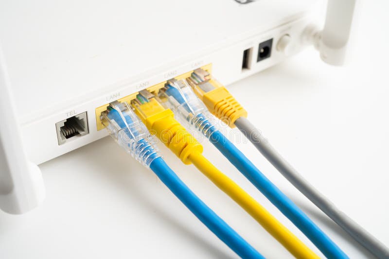 Ethernet Cable with Wireless Router Connect To Internet Service ...