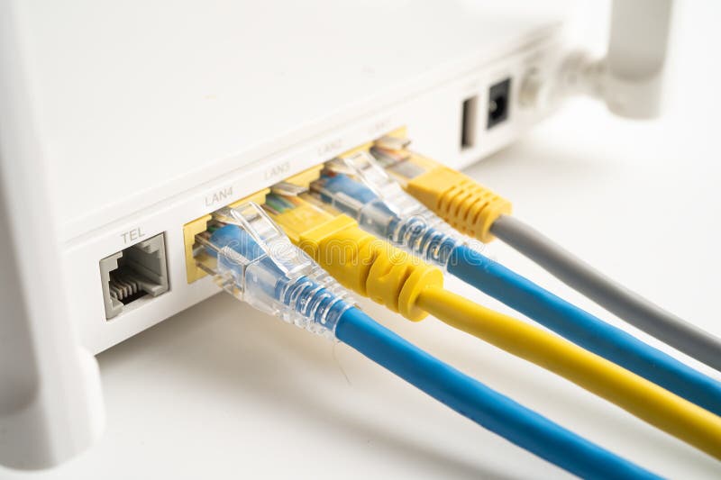 Ethernet Cable with Wireless Router Connect To Internet Service ...