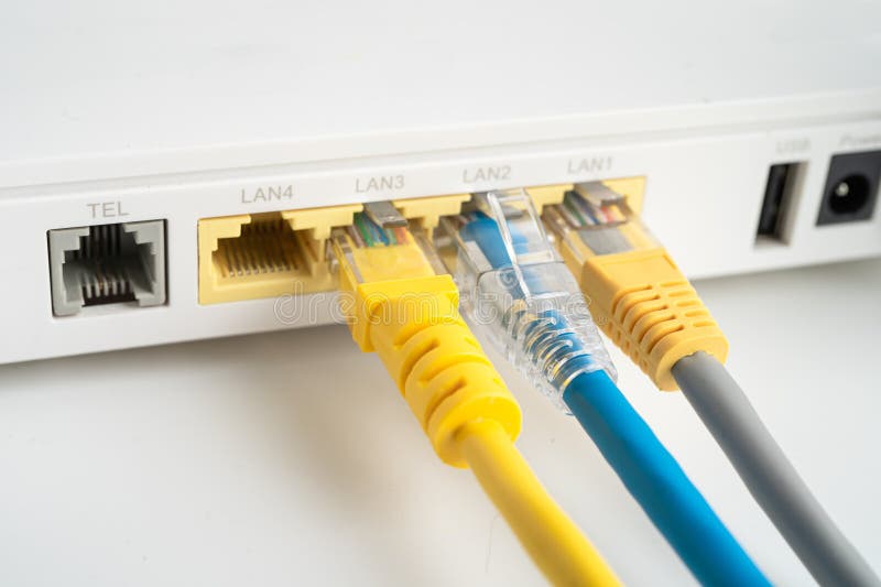 Ethernet Cable with Wireless Router Connect To Internet Service ...