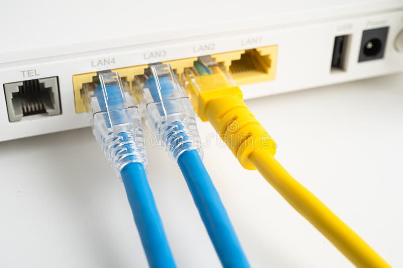 Ethernet Cable with Wireless Router Connect To Internet Service ...