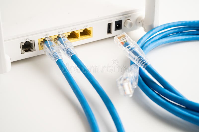 Ethernet Cable with Wireless Router Connect To Internet Service ...