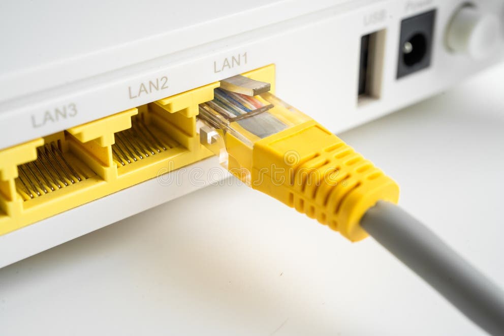Ethernet Cable with Wireless Router Connect To Internet Service ...
