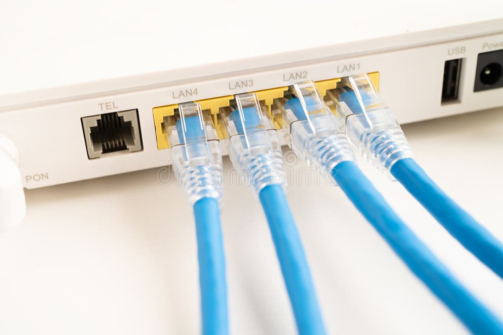 Ethernet Cable with Wireless Router Connect To Internet Service ...