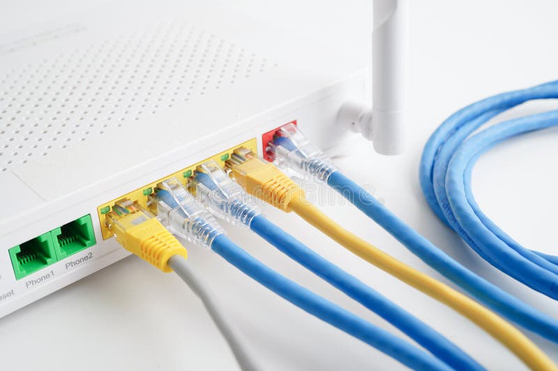 Ethernet Cable with Wireless Router Connect To Internet Service ...