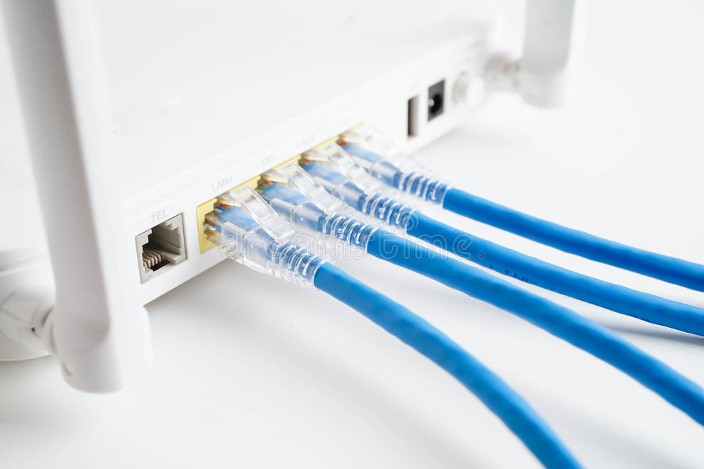 Ethernet Cable with Wireless Router Connect To Internet Service ...