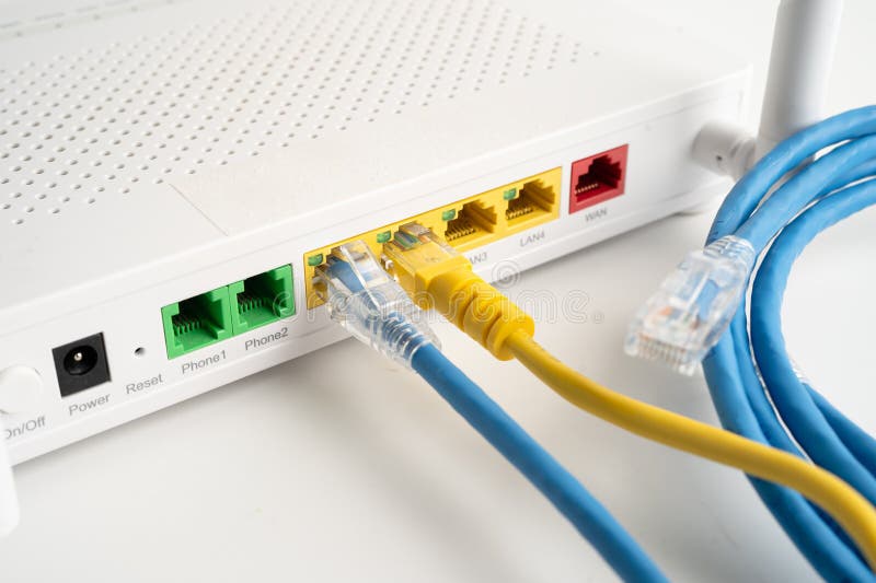 Ethernet Cable with Wireless Router Connect To Internet Service ...